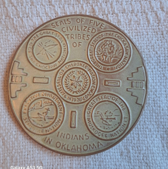 Frankoma | Dining | Frankoma Usa Pottery Trivet Seal Of 5 Civilized ...